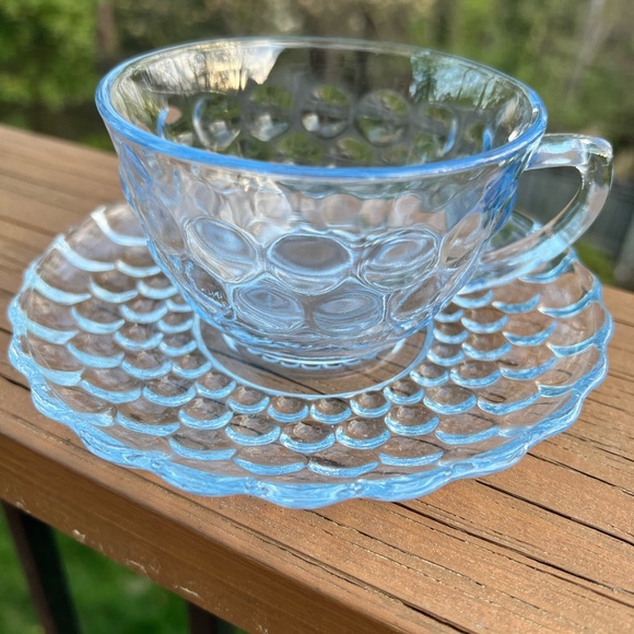 Anchor Hocking | Dining | Set Of 2 Anchor Hocking Blue Bubble Cups And ...